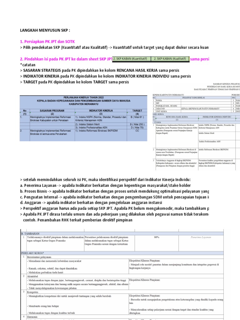 EDITED Kab Indramayu - Form SKP PermenPAN RB Nomor 6 Tahun 2022 (All) | PDF