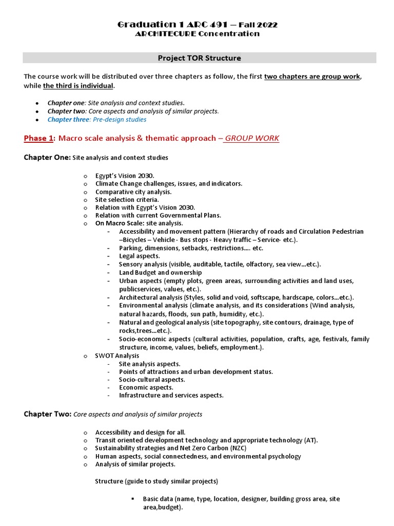 Project TOR Structure | PDF