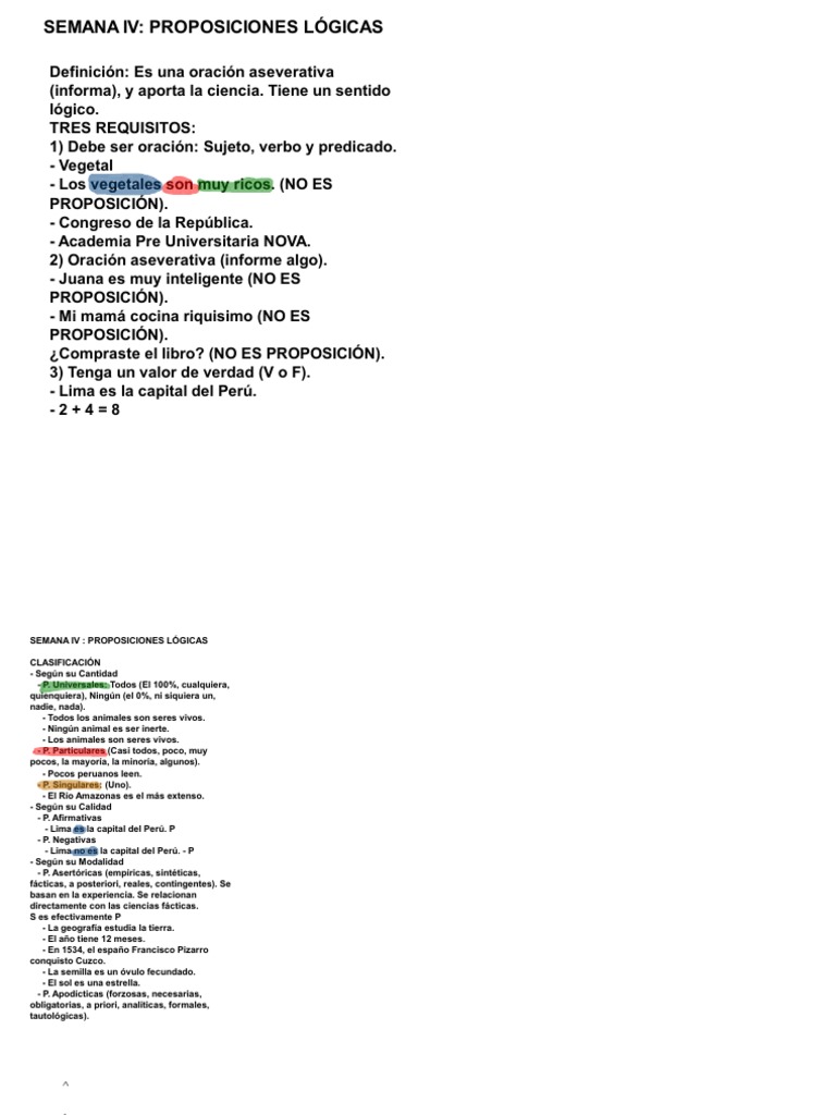 Semana Iv - Proposiciones Lógicas | PDF | Proposición | Metafilosofía