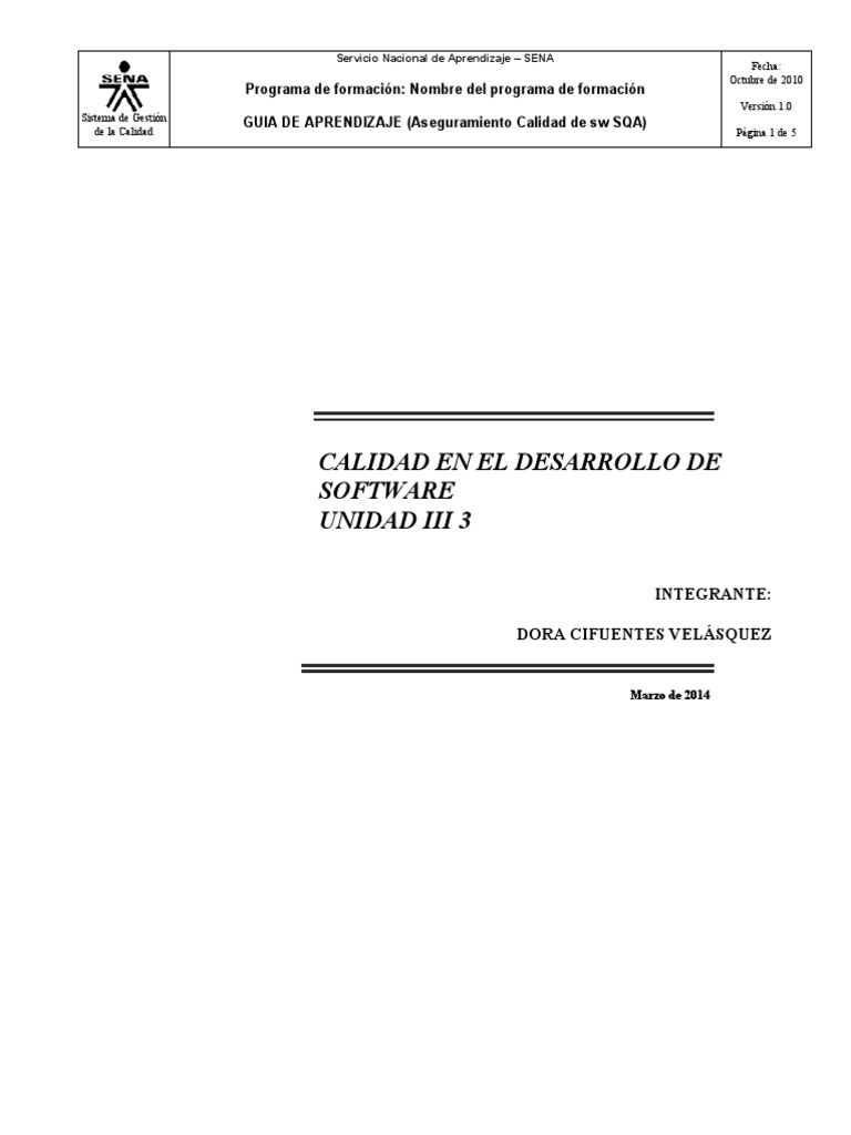 Guia de Aprendizaje Semana 3 | PDF | Calidad (comercial) | Software Guia de Aprendizaje Semana 3 | PDF | Calidad (comercial) | Software