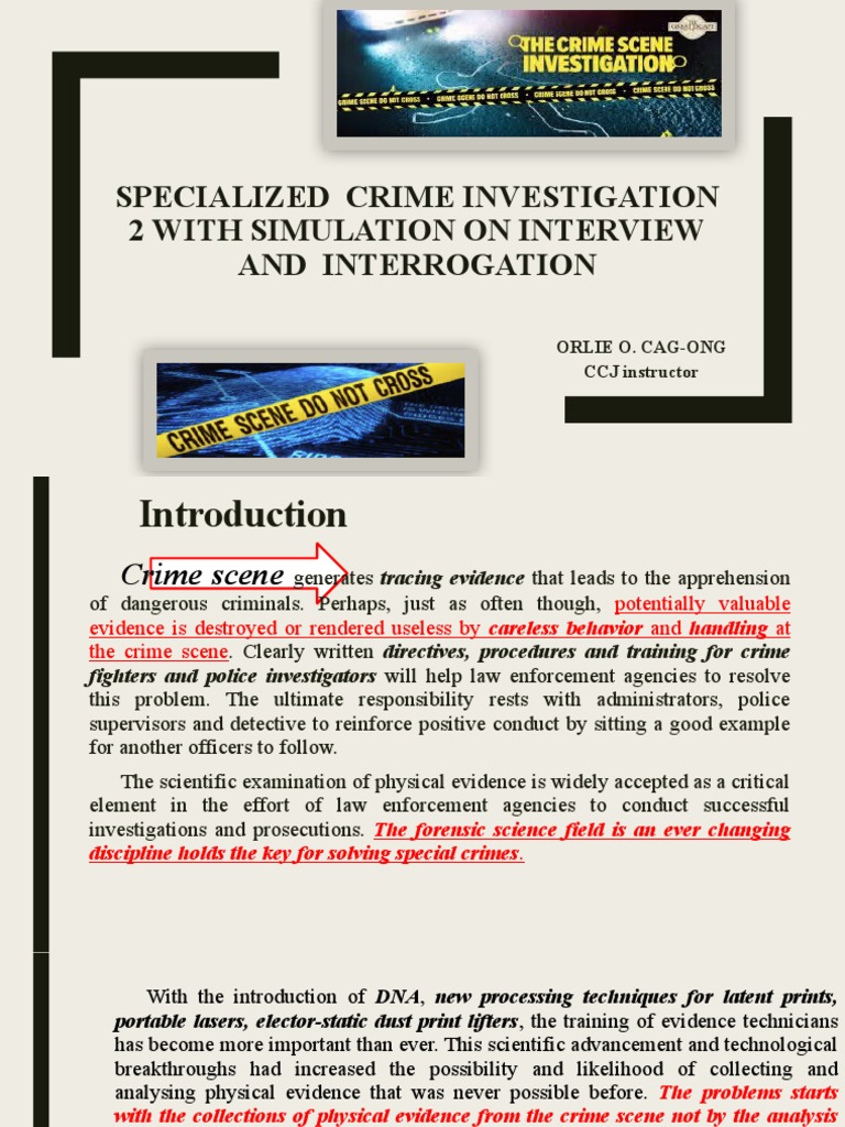 Learning Material in Specialized Crime Investigation Introduction ...