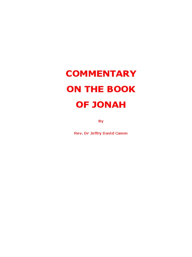 Commentary On The Book of Jonah | PDF | Jonah | Prophecy