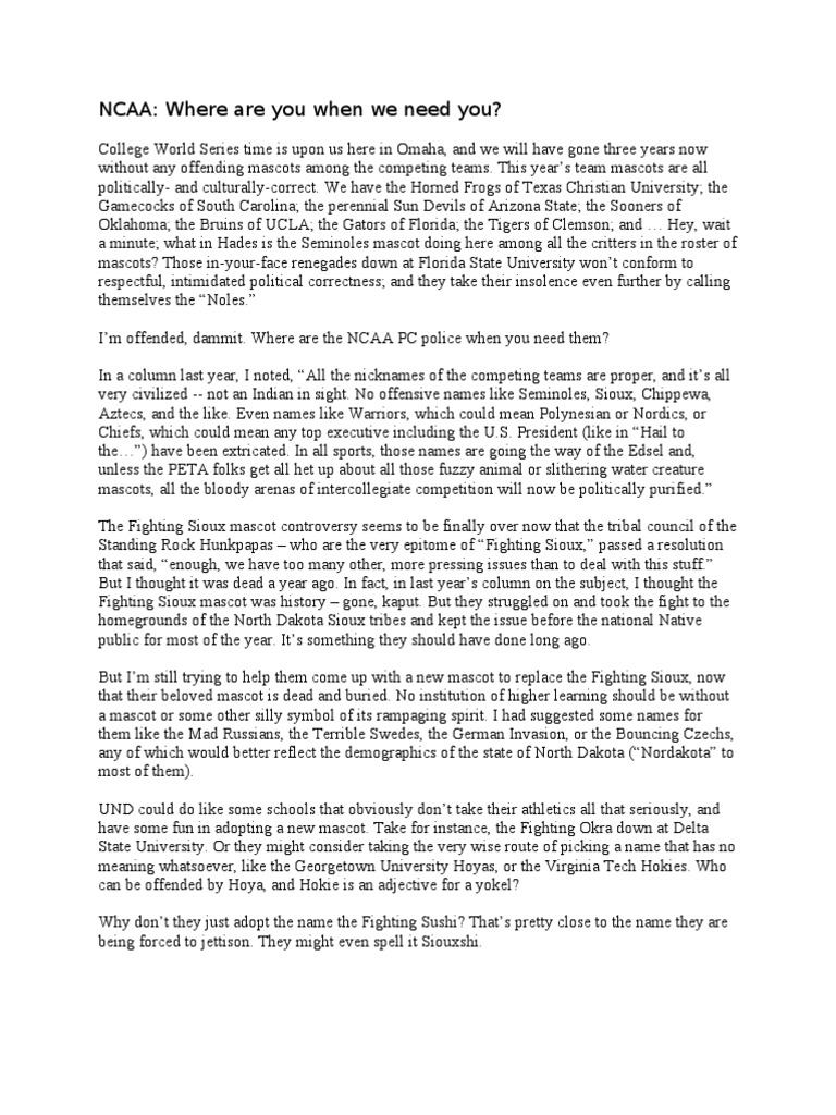 Mascots Revisited Again | PDF | Pine Ridge Indian Reservation ...