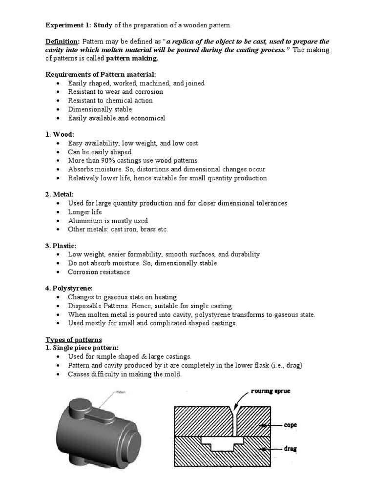 Wooden Pattern Making for Casting | PDF | Casting (Metalworking) | Crafts