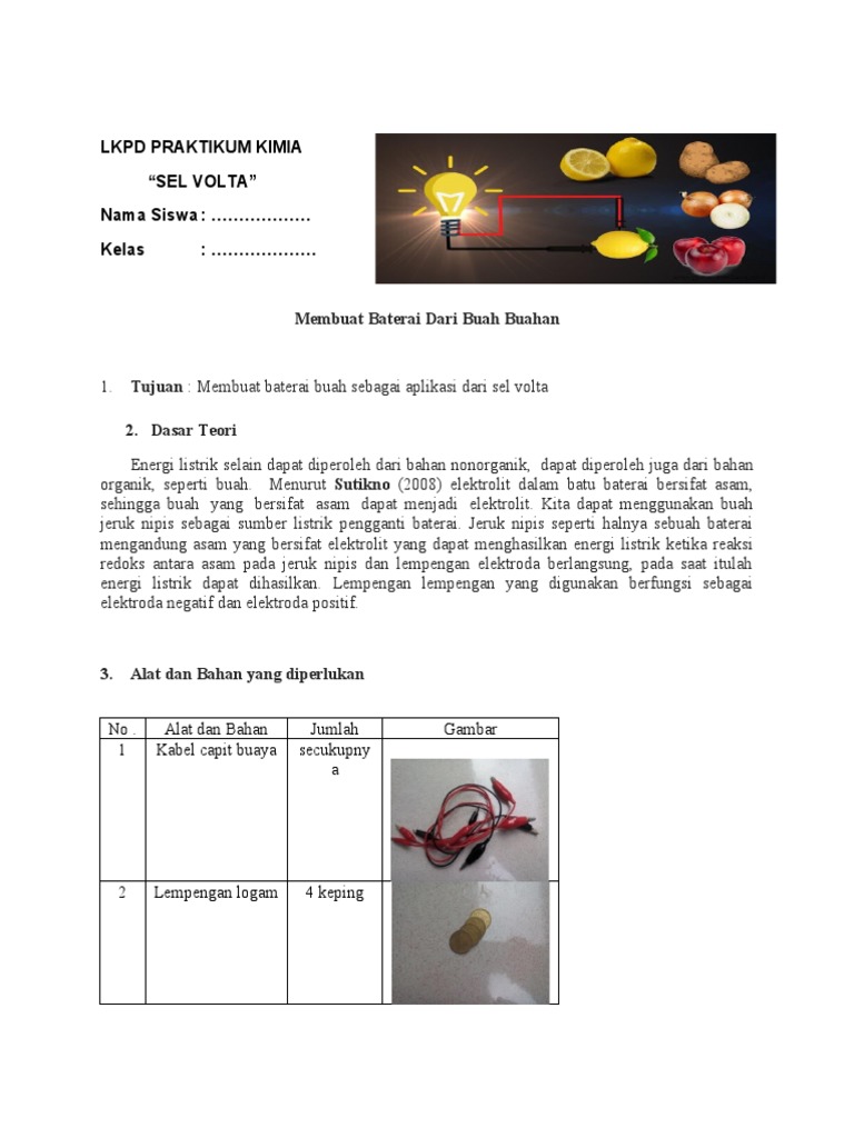 LKPD Prak Sel Volta | PDF