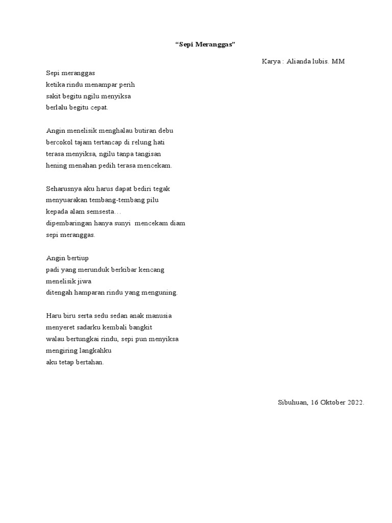 Puisi Sepi Meranggas | PDF
