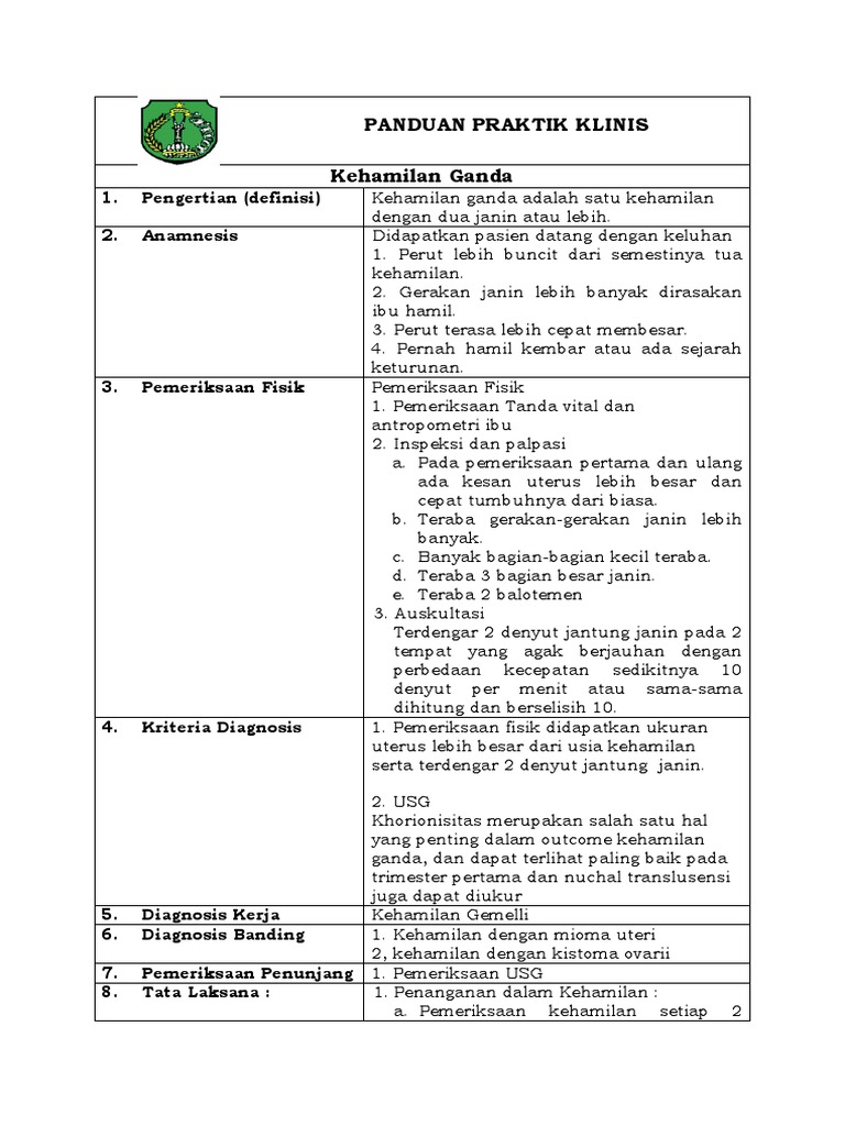 Diagnosis Banding Kehamilan Ganda | PDF