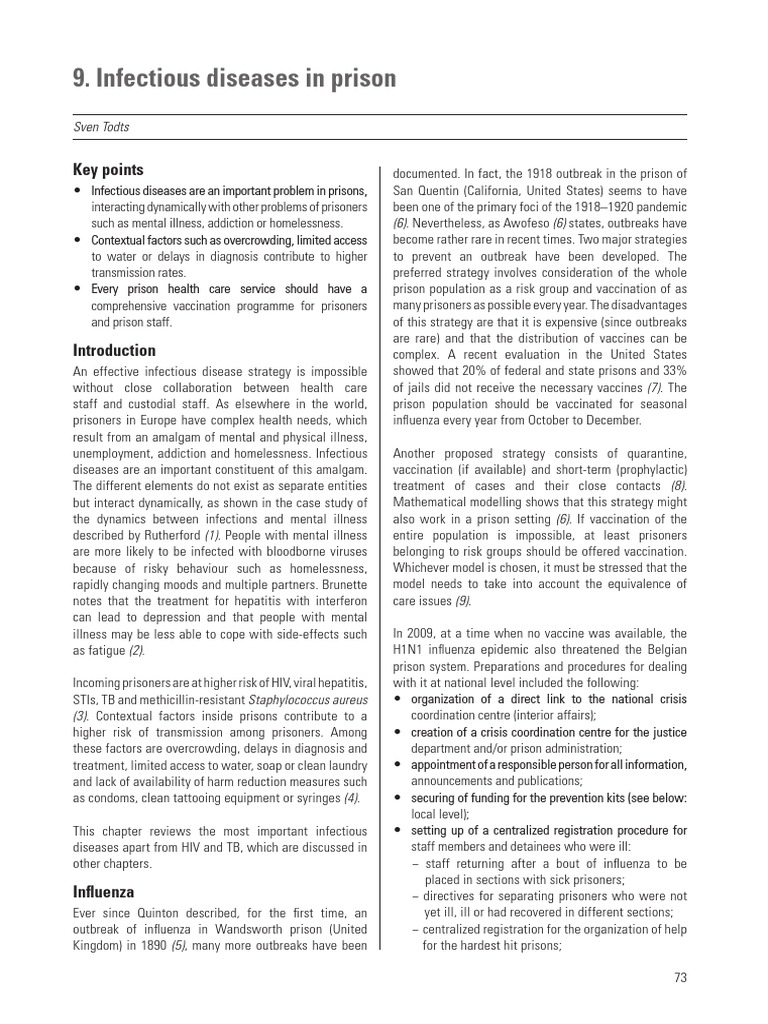 Prisons and Health, 9 Infectious Diseases in Prison | PDF | Sexually Transmitted Infection ...