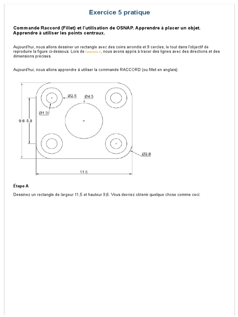 Exercice Autocad 5 | PDF | Méthodes et références pédagogiques