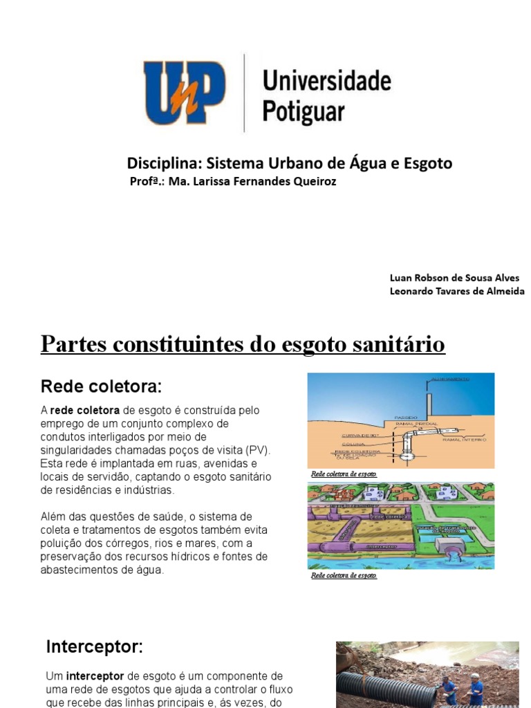 Partes Constituintes Do Esgoto Sanitário | PDF | Águas residuais ...