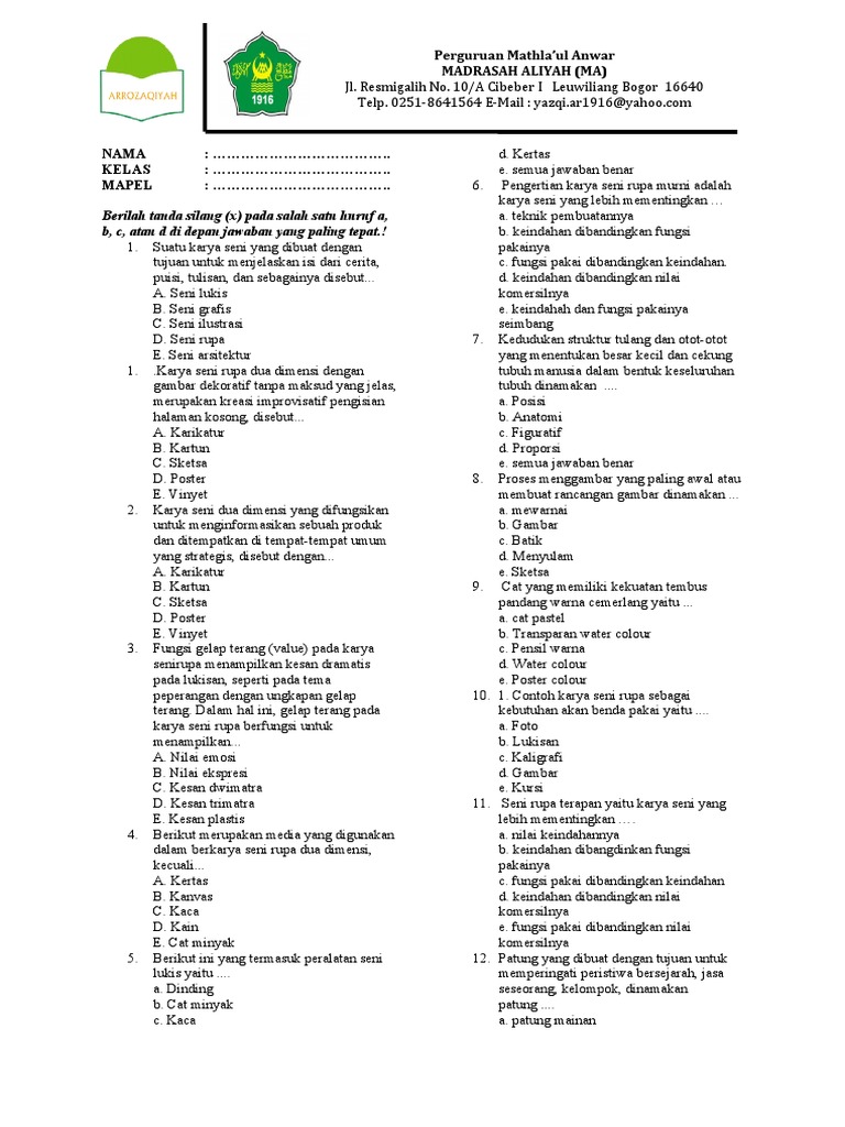 Soal SBK Kls X | PDF