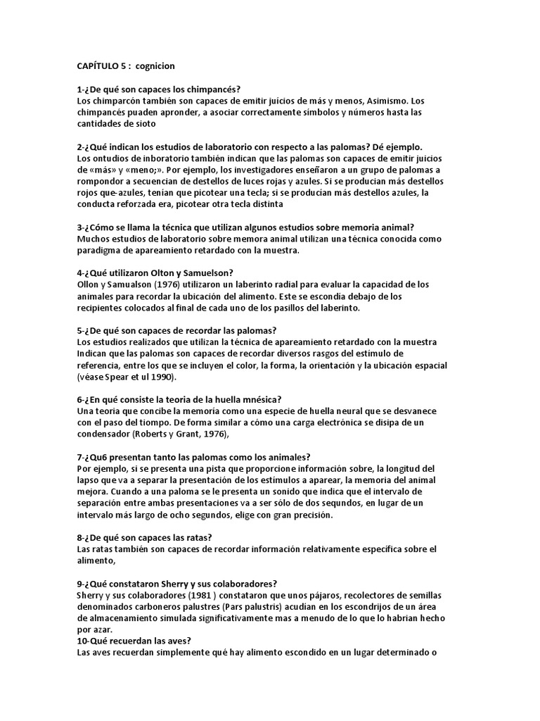 Cognición Animal: Capacidades y Estudios | PDF | Teoria de la mente ...