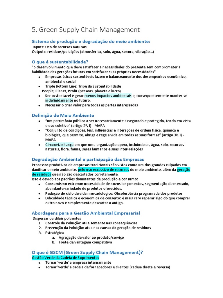 Green Supply Chain Management | PDF | Cadeia de suprimentos | Sustentabilidade