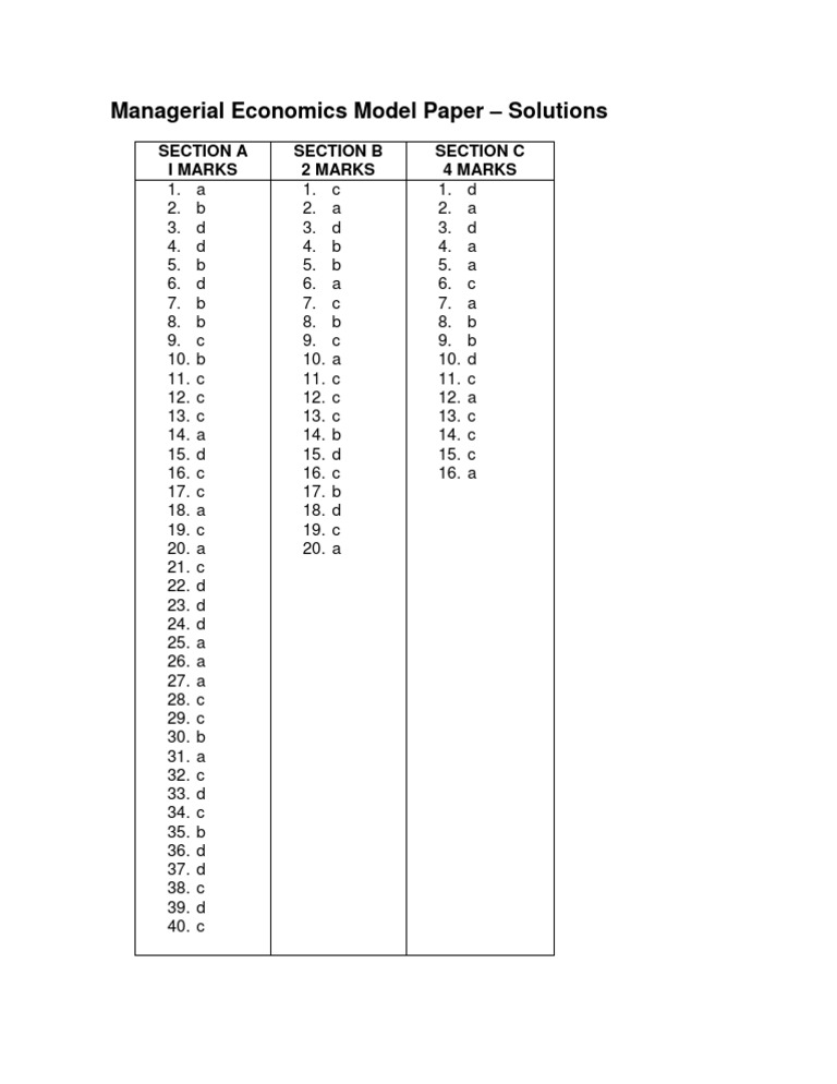 Managerial Economics Solutions Guide | PDF