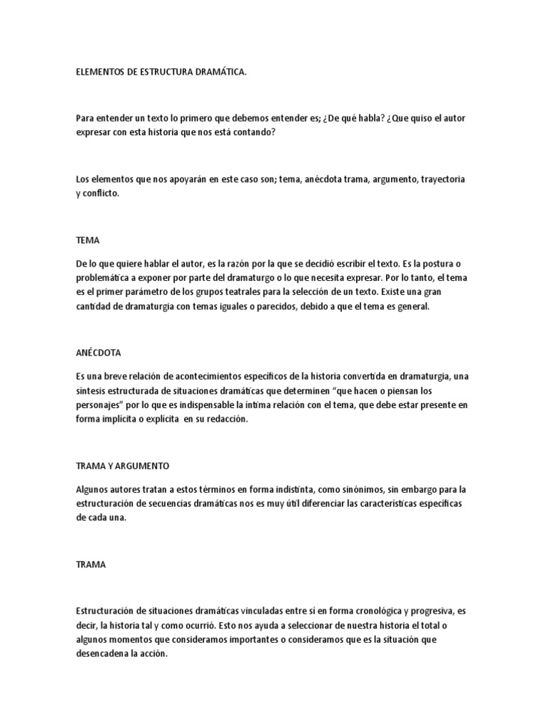Elementos de Estructura Dramática | PDF