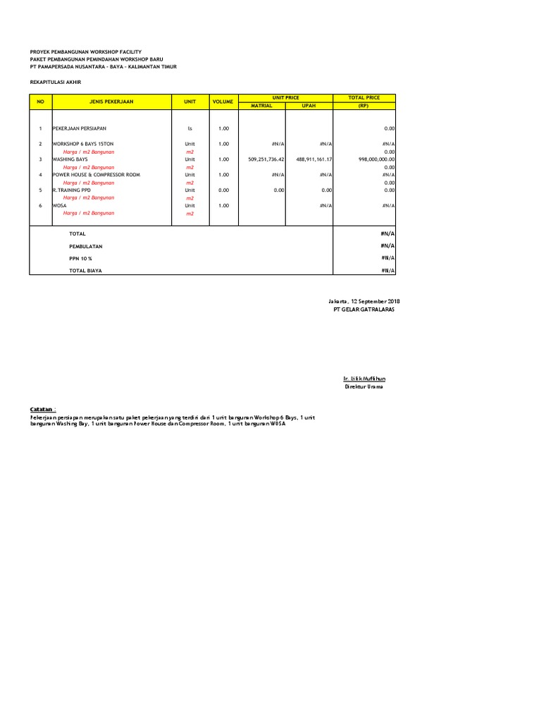BoQ Final BAYA (19 Sept 2018) | PDF