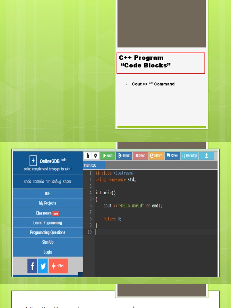 Lesson 11 - Cout Syntax | PDF