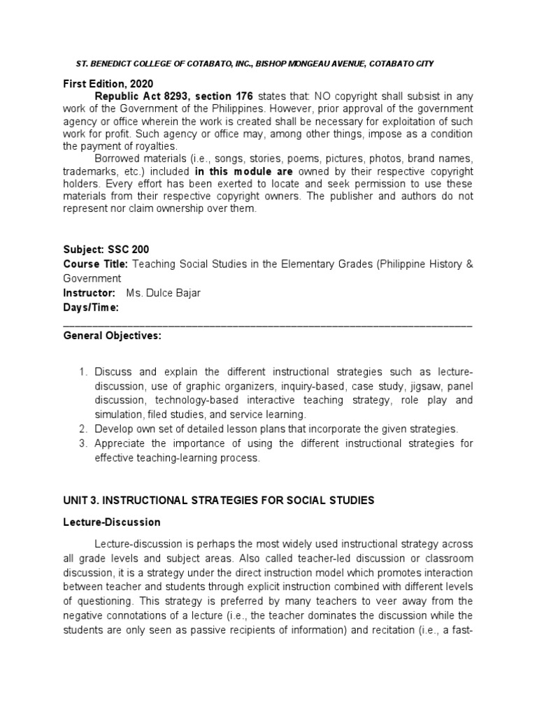 SSC 200 Prefinal Final Module 2021 | PDF | Teaching Method | Learning