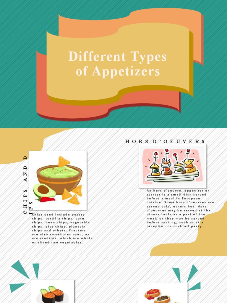 Different Types of Appetizers | PDF | Hors D'oeuvre | Cuisine
