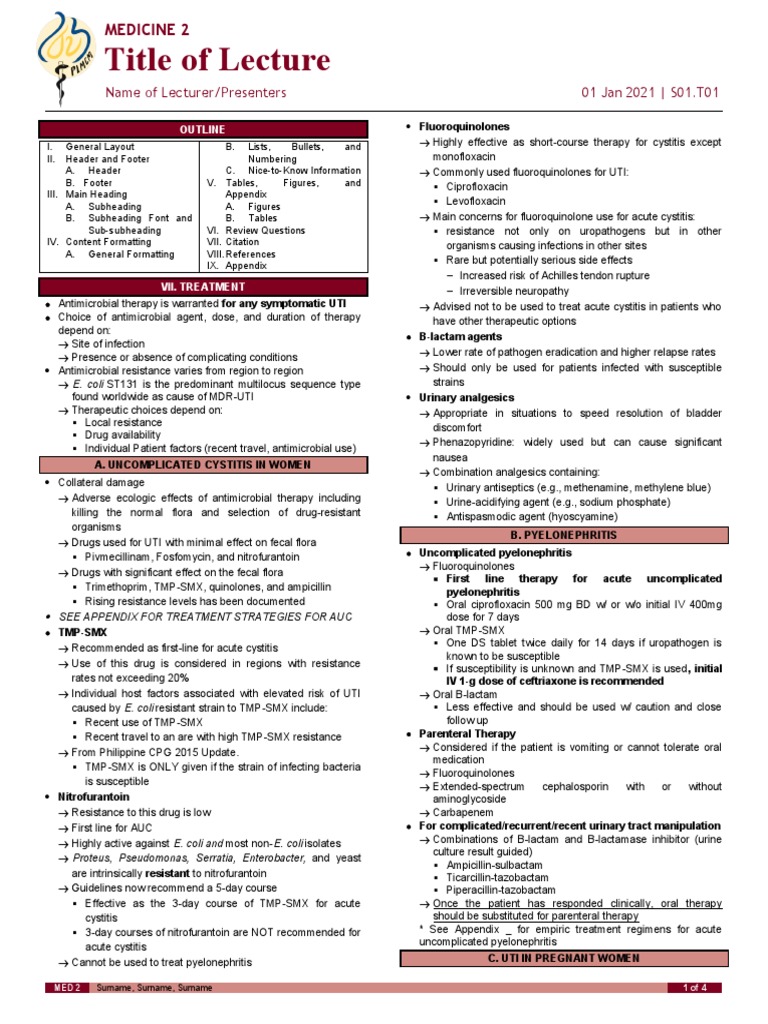 Uti Treatment | PDF | Urinary Tract Infection | Microbiology