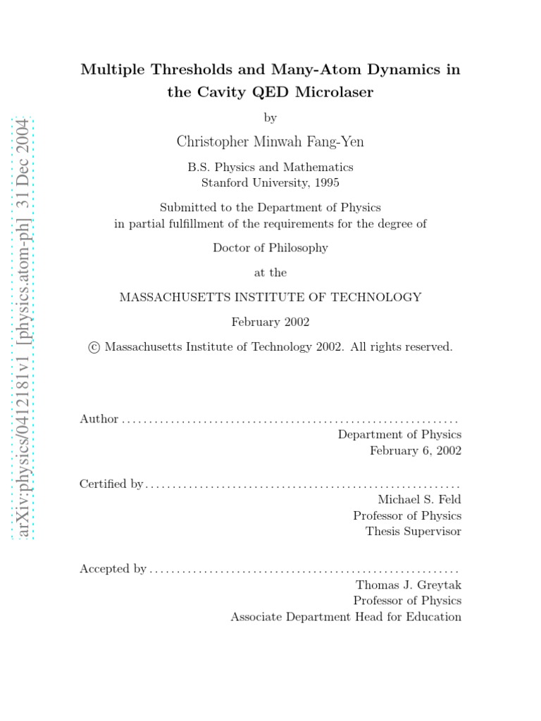 Christopher Fang-Yen, Ph. D. Thesis | PDF | Laser | Photon