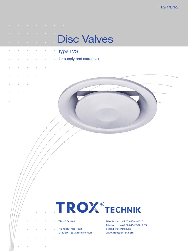 Trox Diffusers | PDF | Mechanical Engineering | Manufactured Goods