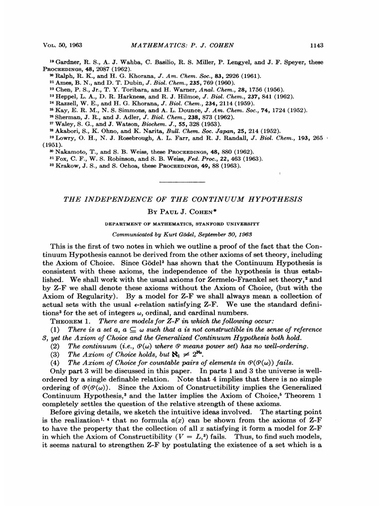 Continuum Hypothesis | PDF | Set (Mathematics) | Axiom