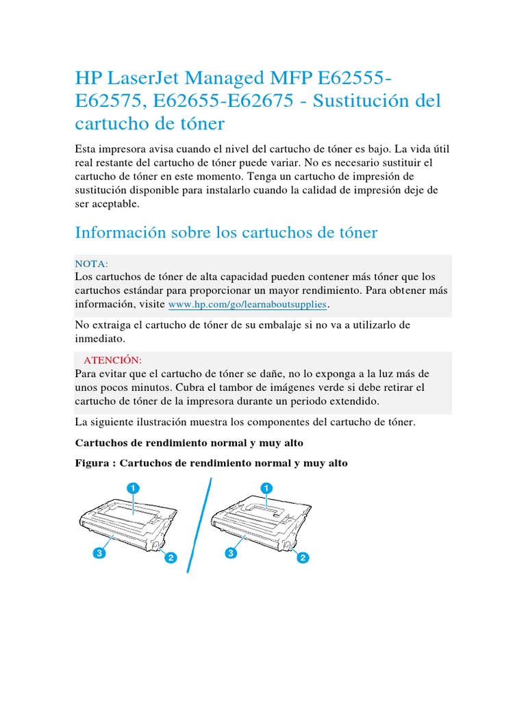 HP LaserJet Managed MFP E62555-E62575, E62655-E62675 - Sustitución Del ...