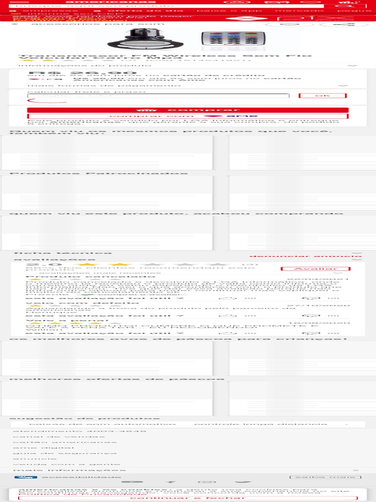 Transmissor FM Wireless Sem Fio Veicular Carro Mp3 Nas Americanas | PDF