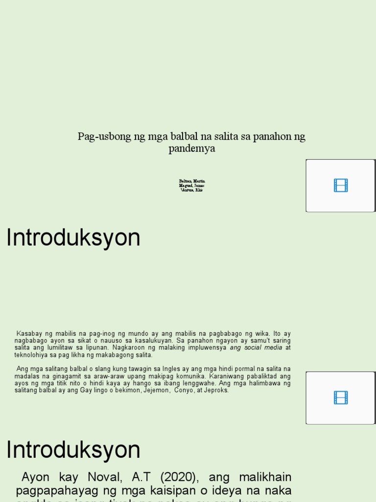 Pag-Usbong NG Mga Balbal Na Salita Sa Panahon | PDF