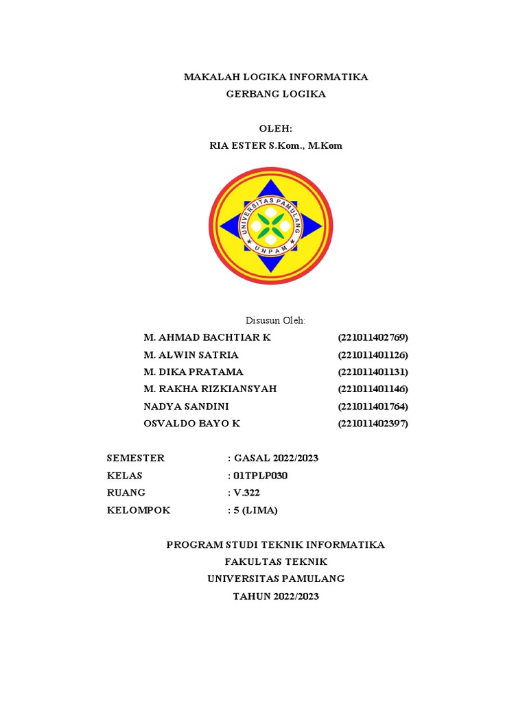 Makalah Gerbang Logika | PDF | Metode & Bahan Ajar