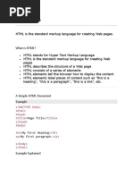 W3school (HTML Notes) | PDF | Html | Html Element
