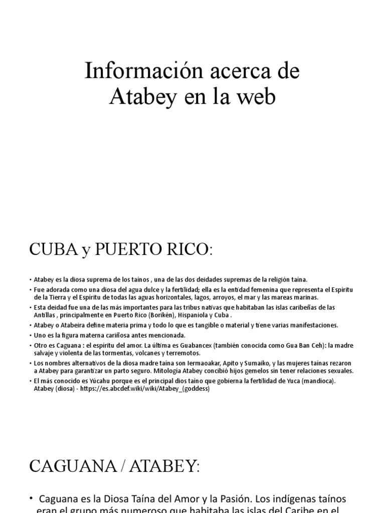 Atabey: Diosa Taína de la Fertilidad | PDF | Diosa | Mitología