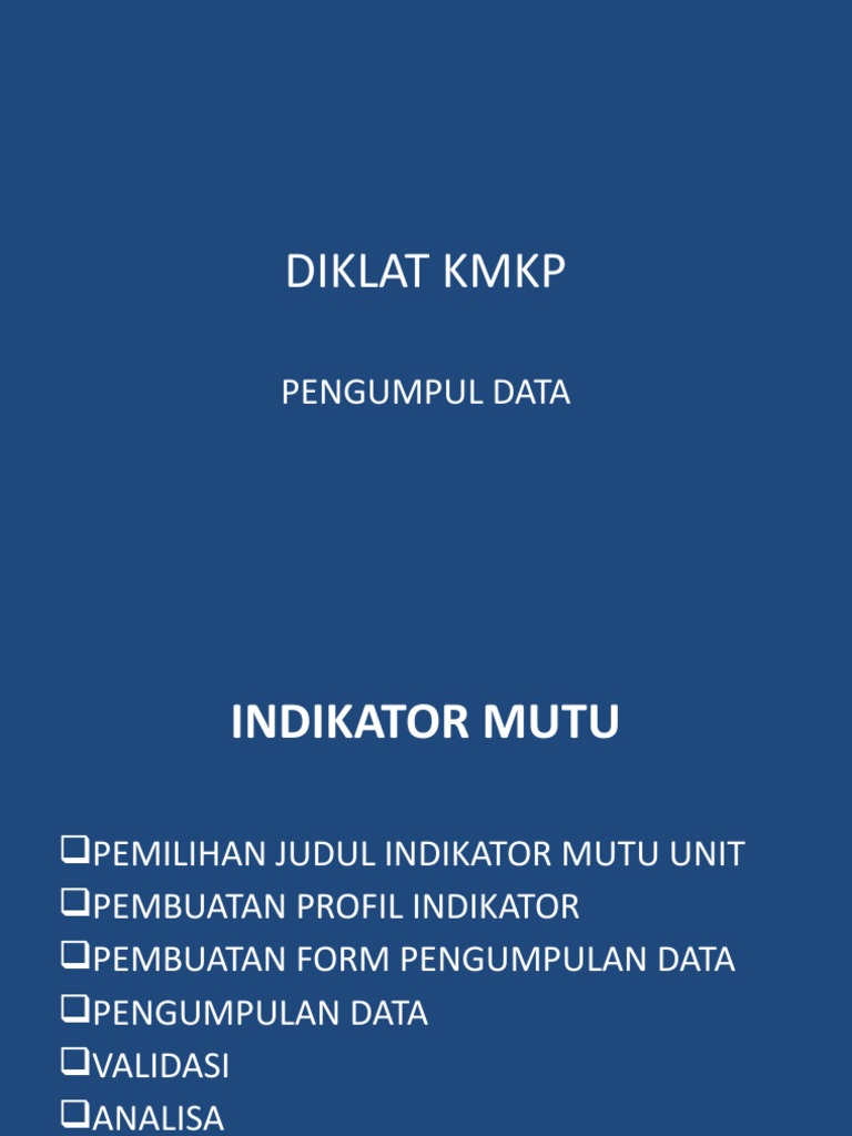 Diklat KMKP Pengumpul Data | PDF