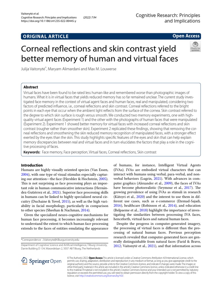 Corneal Reflections and Skin C | PDF | Experiment | Sensitivity And ...