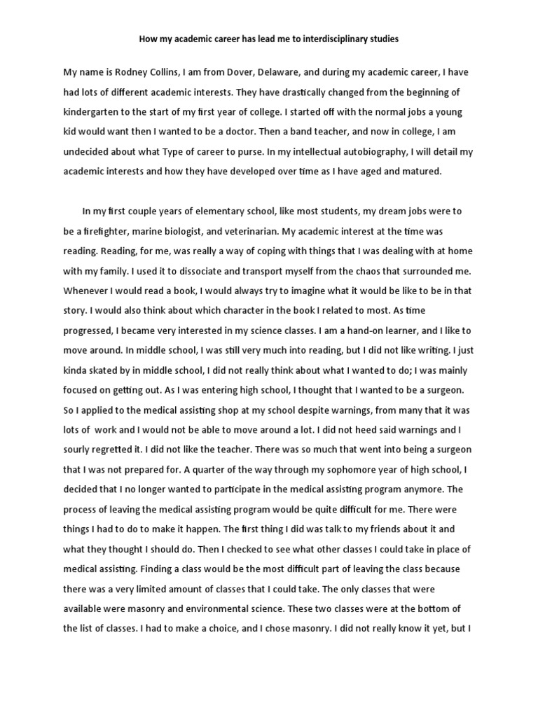 Intellectual Autobiography | PDF | Interdisciplinarity | Behavior