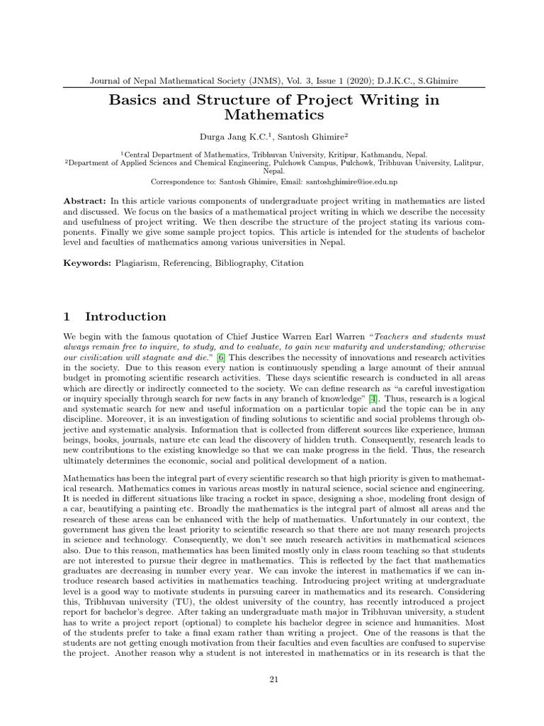 Basics and Structure of Project | PDF | Mathematics | Mathematical Analysis