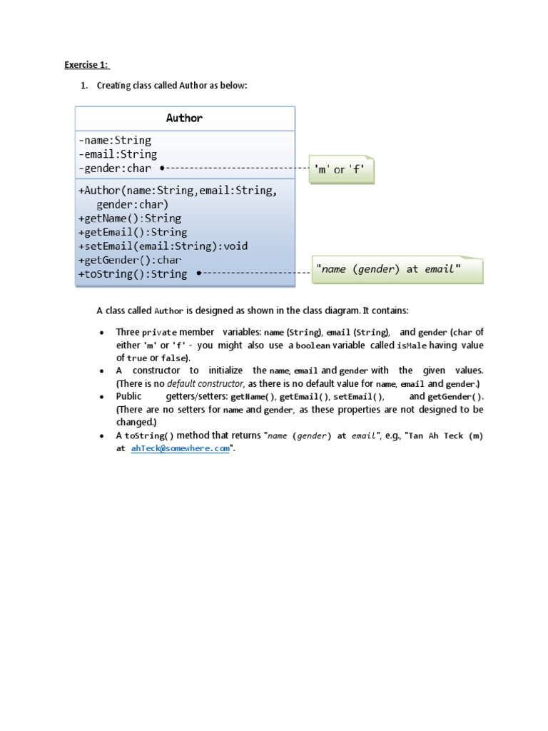 Java Exercises Pdf Class Computer Programming Inheritance Object Oriented Programming 3604