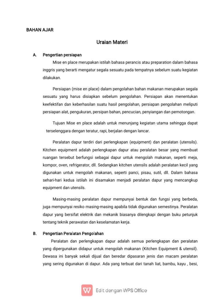 MENGENAL PERALATAN DAPUR | PDF