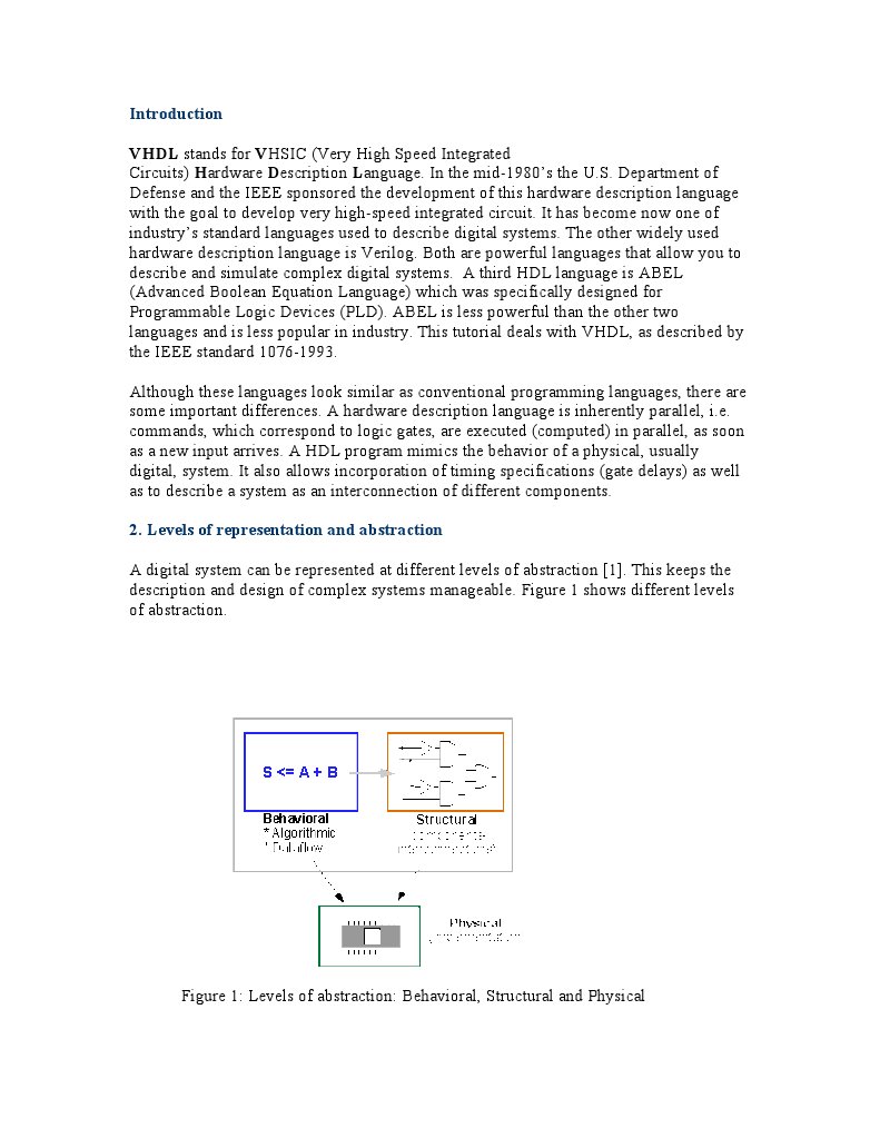 VHDL Stands For VHSIC (Very High Speed Integrated | PDF | Hardware ...