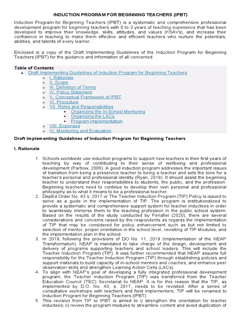 Induction | PDF | Teachers | Mentorship