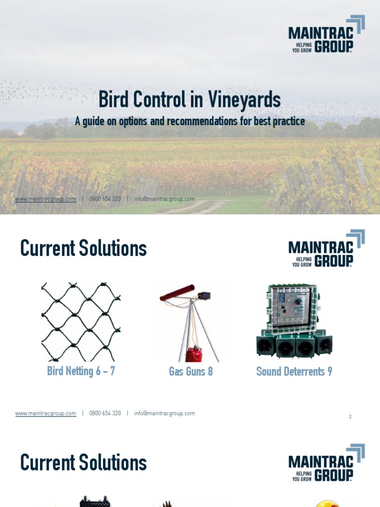 Maintrac Group Bird Control Guide Vineyards | PDF | Birds