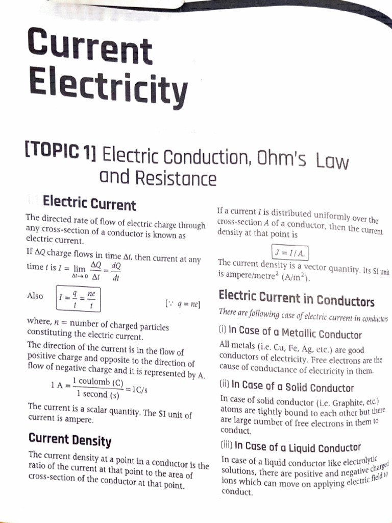 Understanding Electric Current: Ohm's Law, Resistance, and Resistivity ...