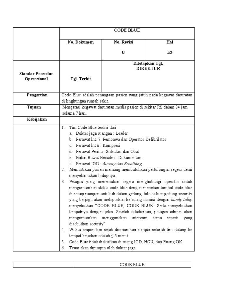 SPO Code Blue | PDF