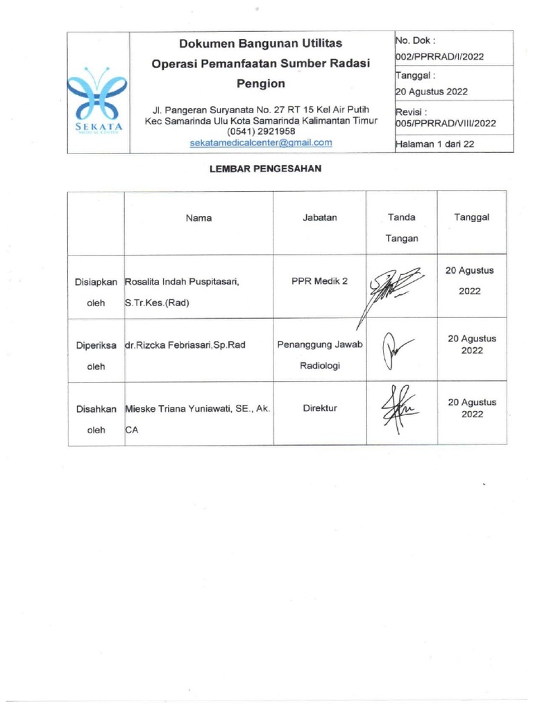 Dokumen Bangunan Utilitas Operasi Pemanfaatan Sumber Radiasi Pengion ...