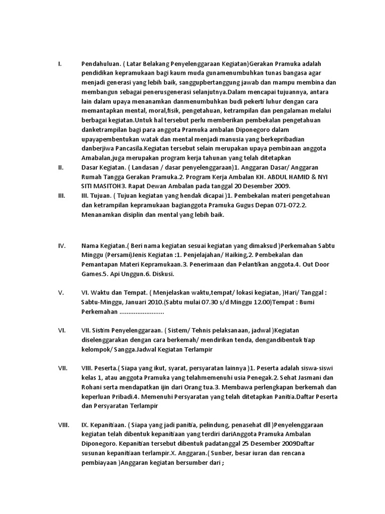 Contoh Proposal Kemah | PDF