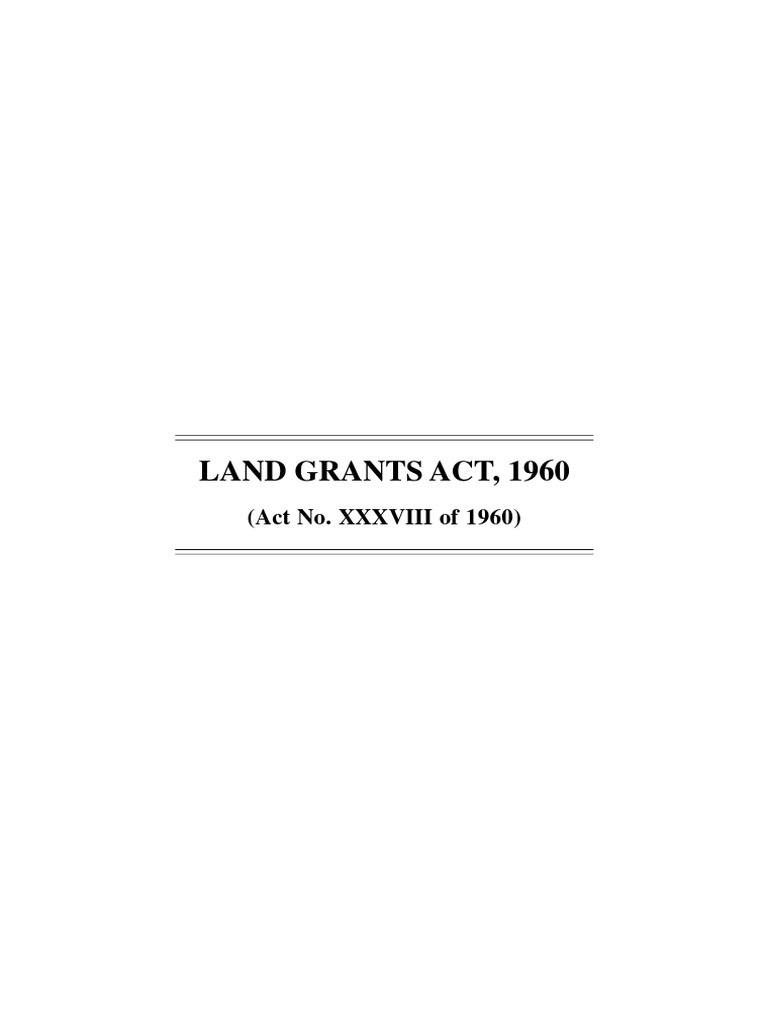 Land Grants Act, 1960 | PDF