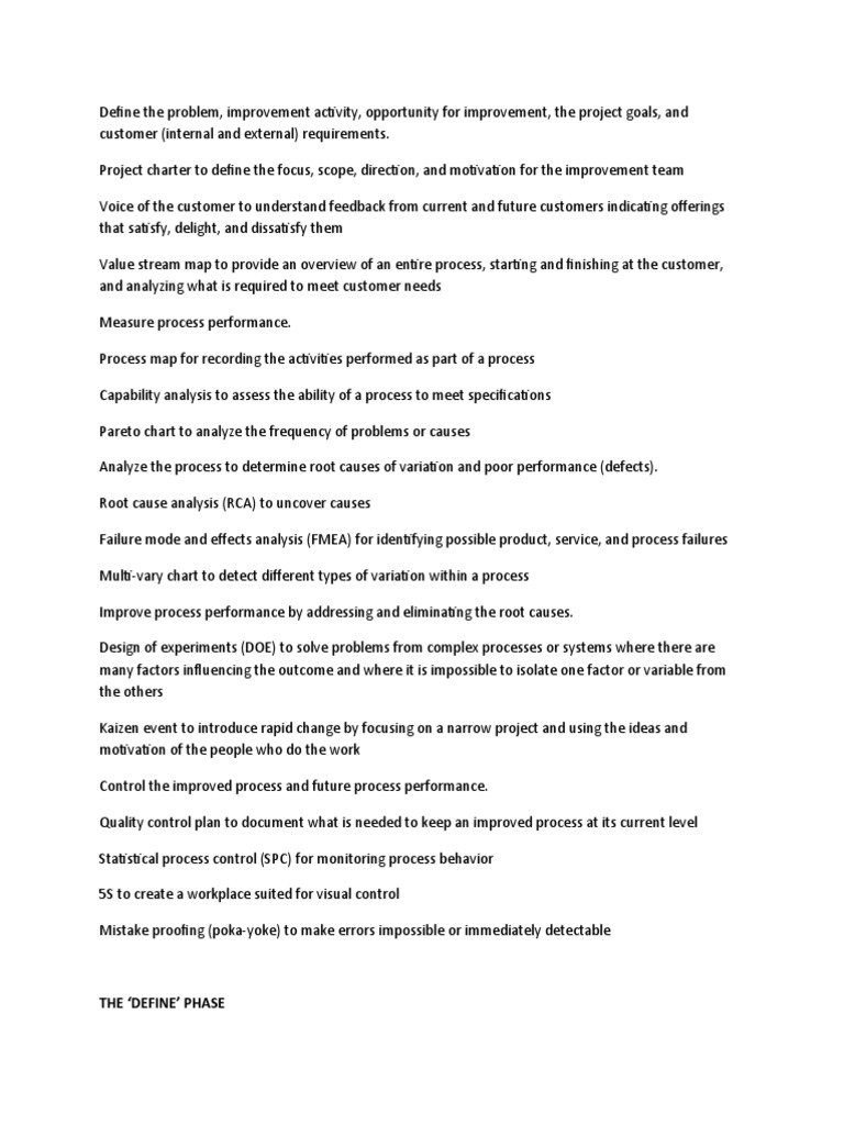 The DMAIC Marketing | PDF | Six Sigma | Goal