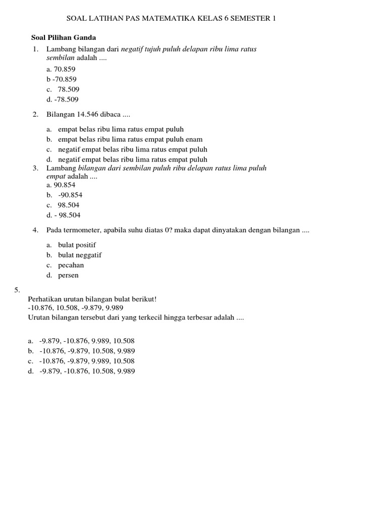 Latihan Soal Matematika 2 | PDF