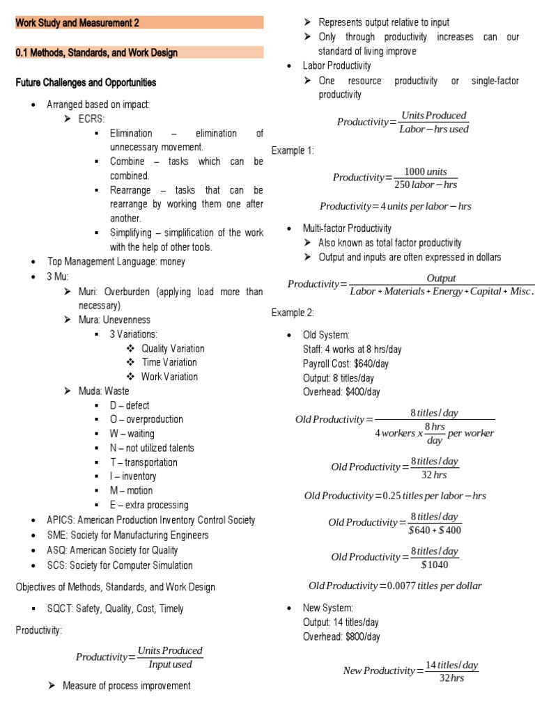 Improve productivity through work study and measurement | PDF ...
